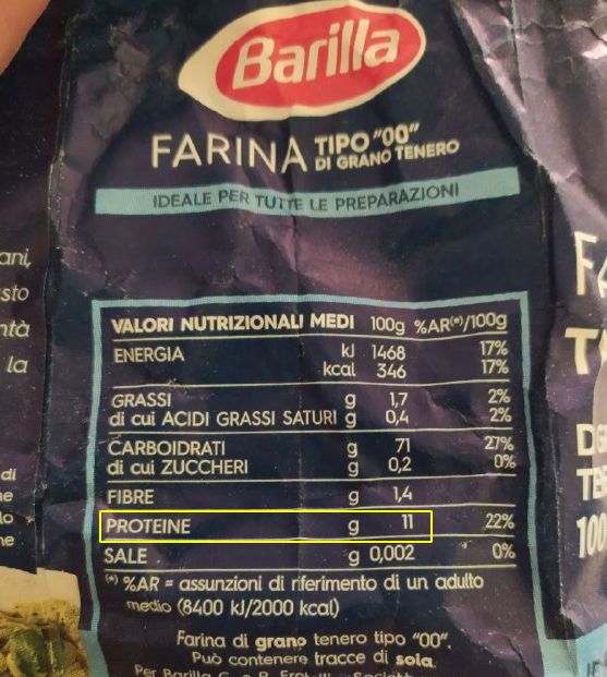 Forza (W) di una Farina: cosa è e come calcolarla partendo dalle Proteine